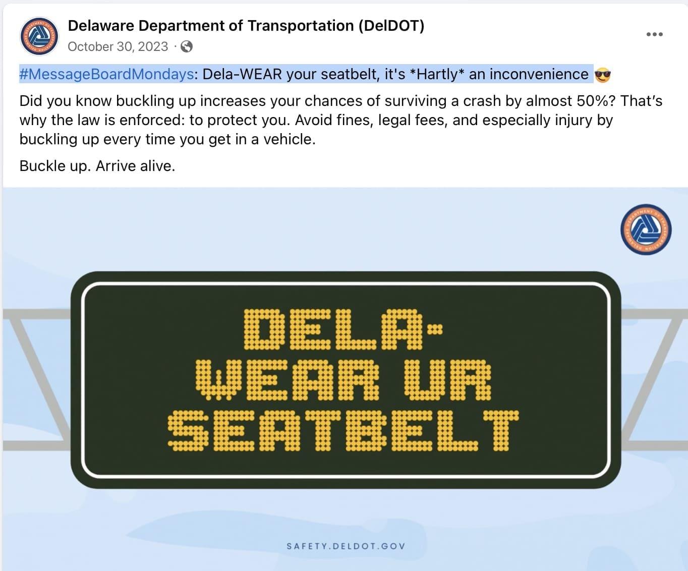 DelDOT Has No Plans To End Its Humorous Road Signs – Town Square ...